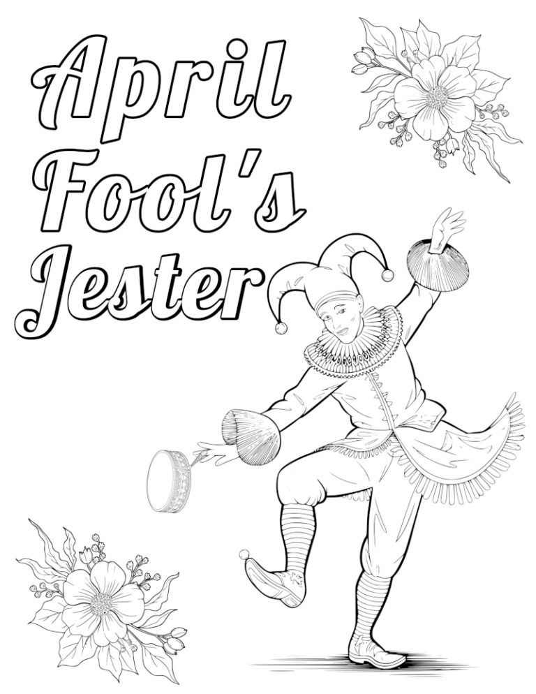 Coloring Page – April Fool’s Jester – Read First Chapter.com